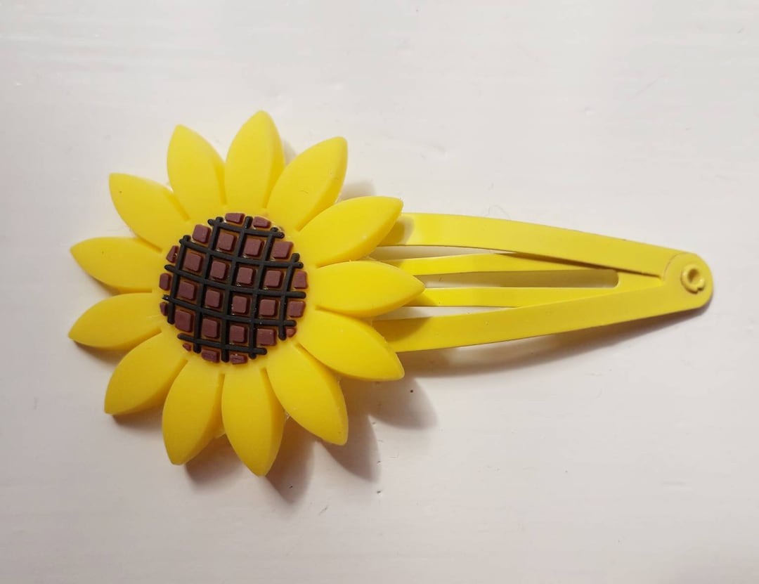 Large Sunflower Snap Clips - Pack of 2 - Yellow - Etsy