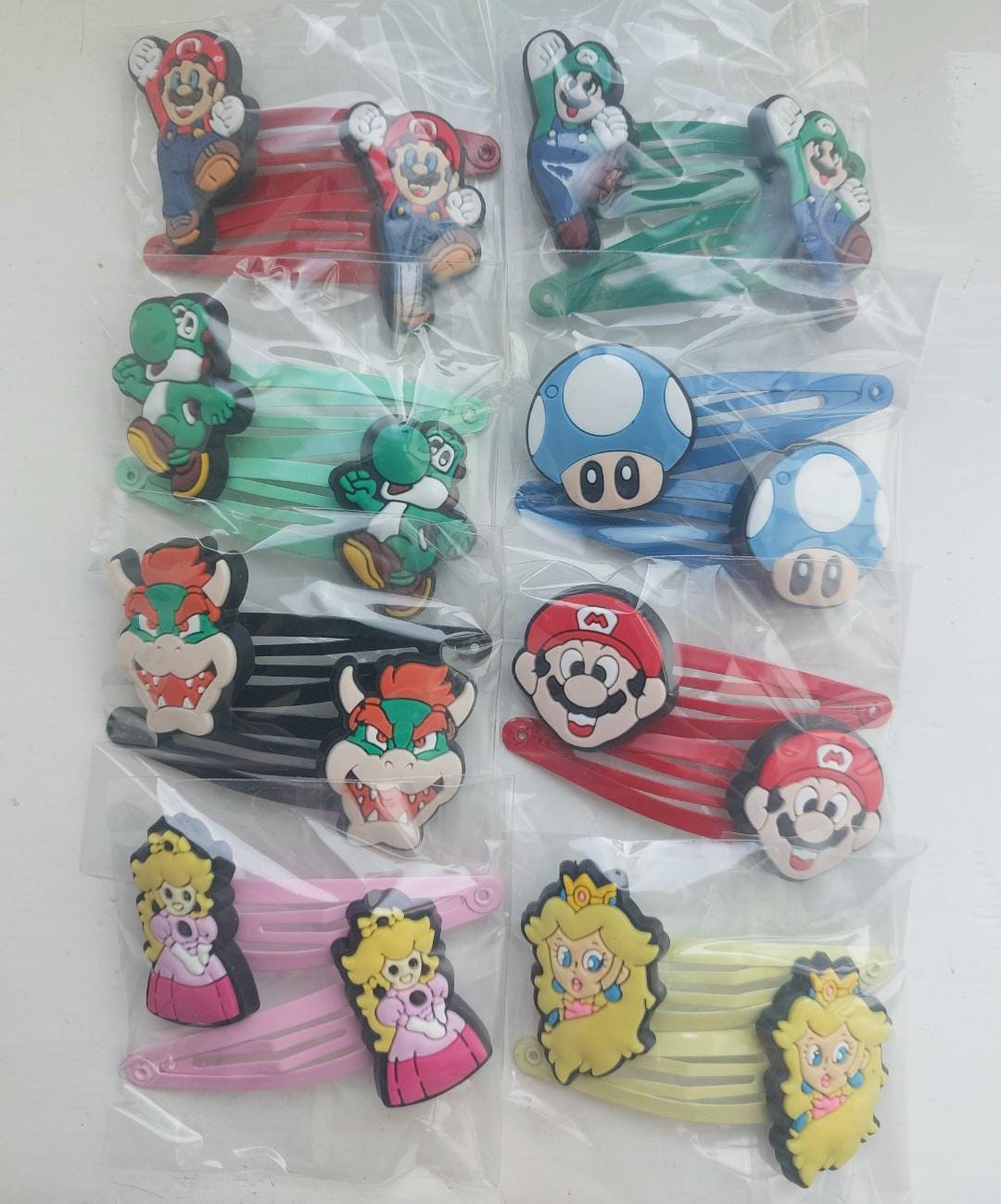Mario Snap Hair Clips - Pack of 8 Pairs - Etsy