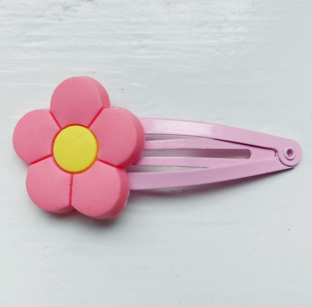 Pink Flower Snap Clips - Pack of 2 - Pale Pink - Etsy