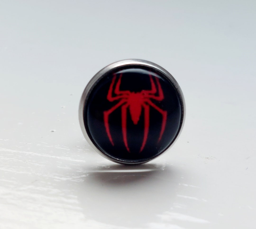 Metal Pin Badge - Spiderman Logo - Black - Etsy