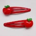 Apple Snap Hair Clips - Pack of 2 - Red - Etsy