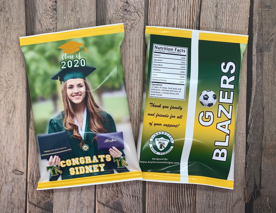 Graduation Party Favor Custom Chip Bags / Personalized Chip Bags - Etsy
