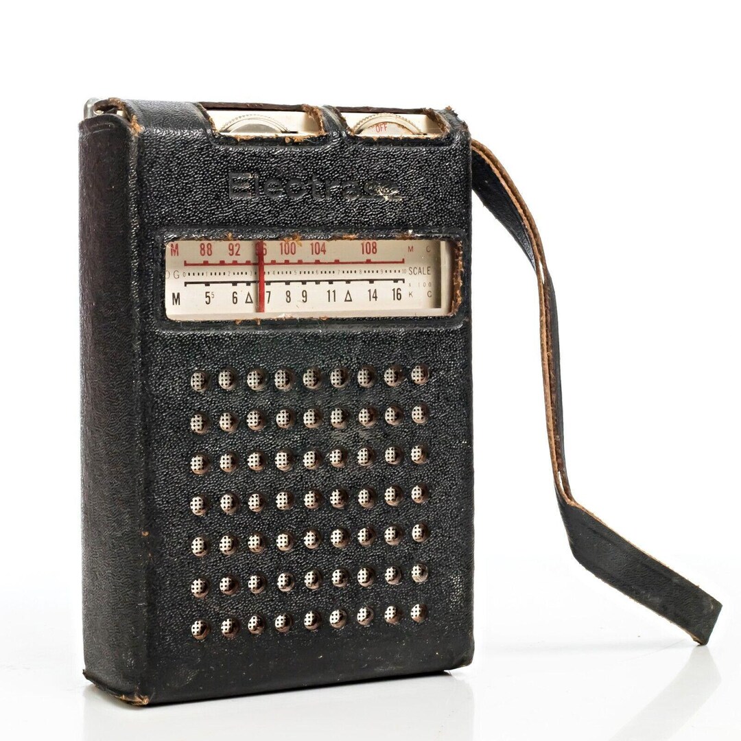 Electra 10 Transistor AM/FM Radio With Leather Case WORKS Cracked Case ...