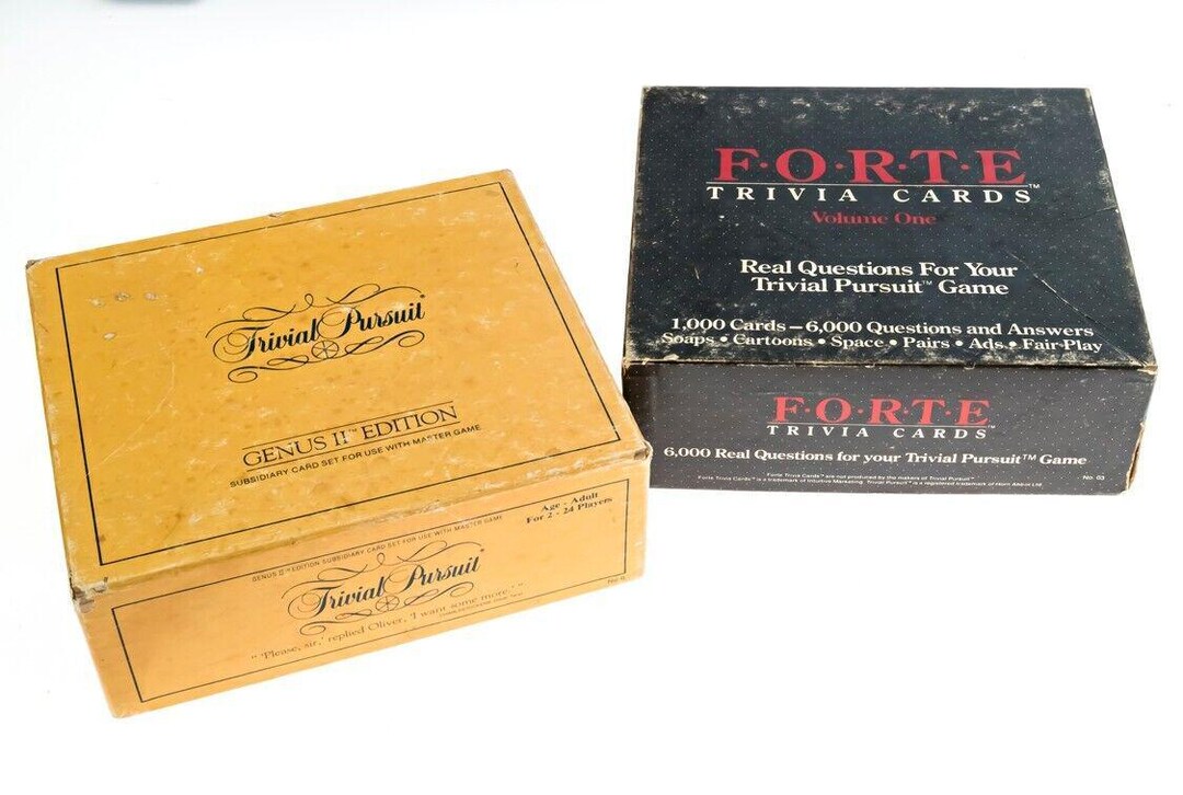 Trivial Pursuit Genus II Edition & Forte Trivia Cards Volume One Bundle ...