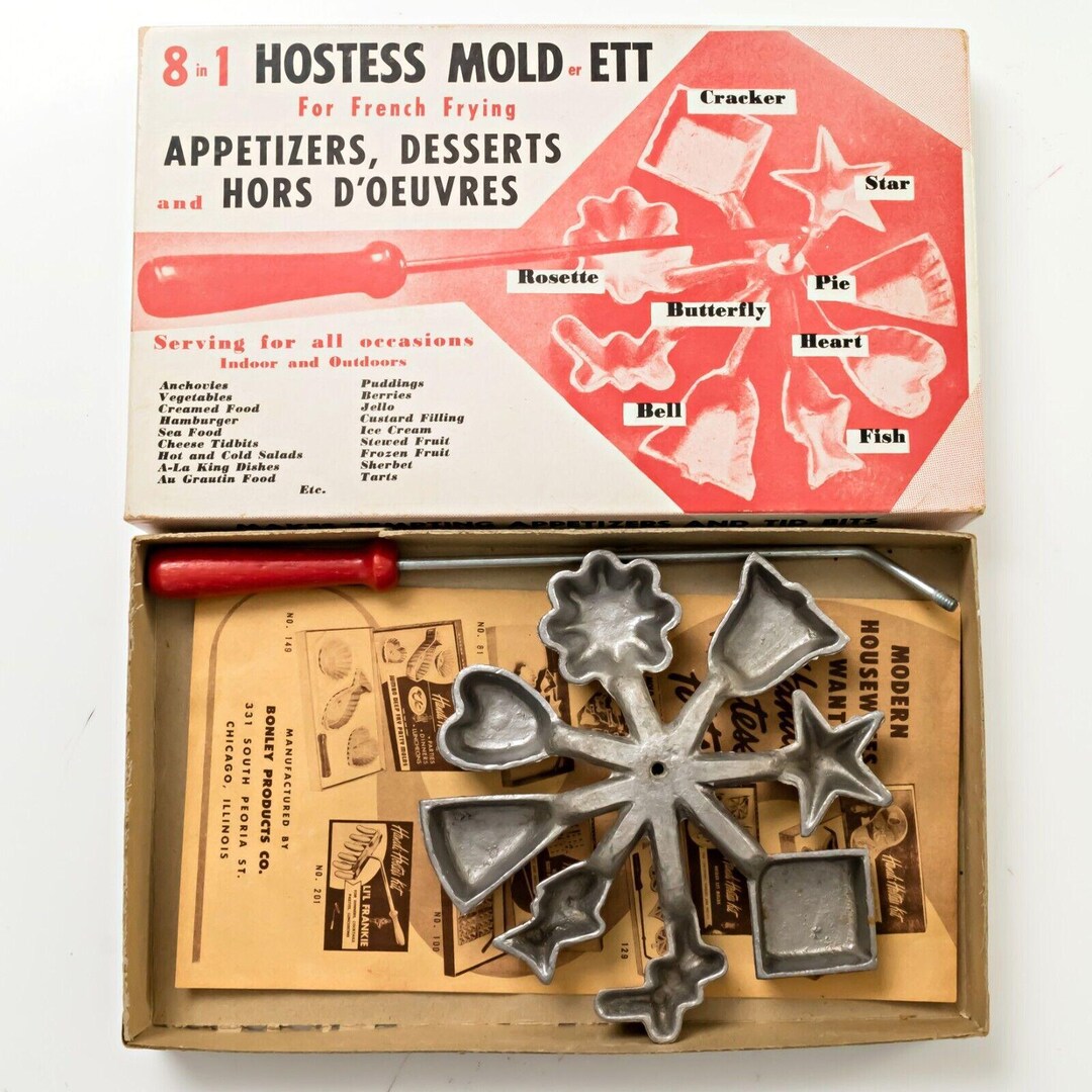 Bonley 8 in 1 Rosette Iron Hostess Mold - With Box/instruction Sheet - Etsy