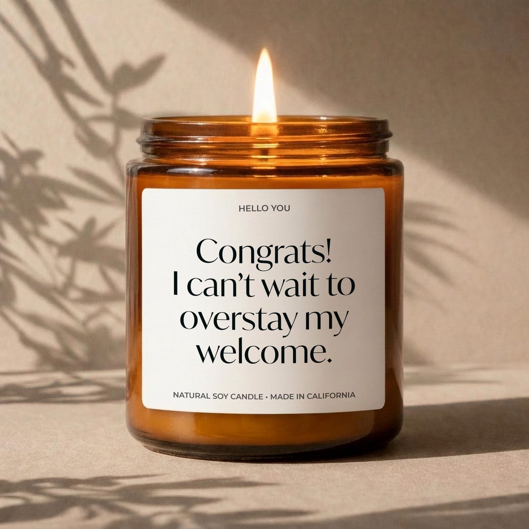 Funny Housewarming Soy Candle: Overstay My Welcome Gift - Etsy