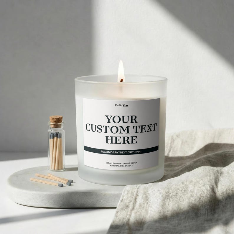 Personalized Candle Custom Text Candle Your Design Here Custom Logo ...