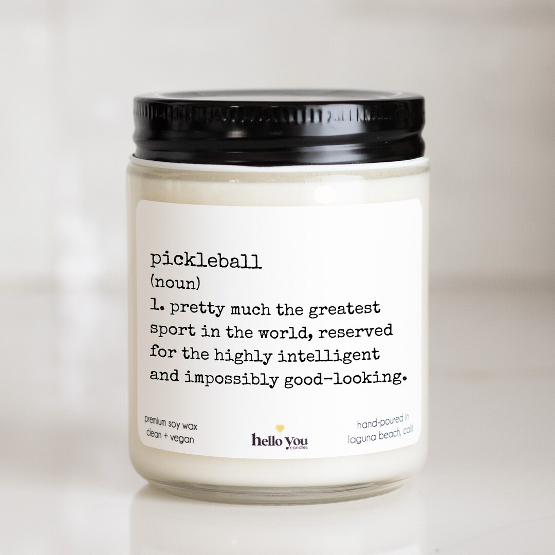 Pickleball Lover Gift Candle Funny Pickleball Definition Candle ...