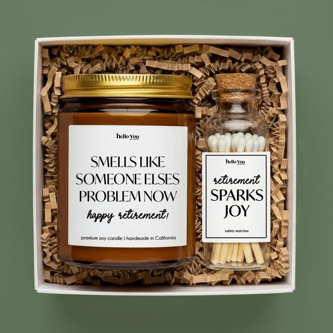 Retirement Gift Candle Smells Like Candle Congratulations Gift Police ...