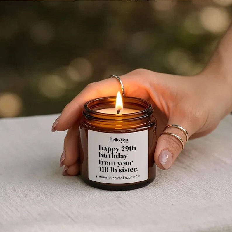 Funny Sister Birthday Candle: "happy 29th From Your 110 Lb. Sister" - Etsy