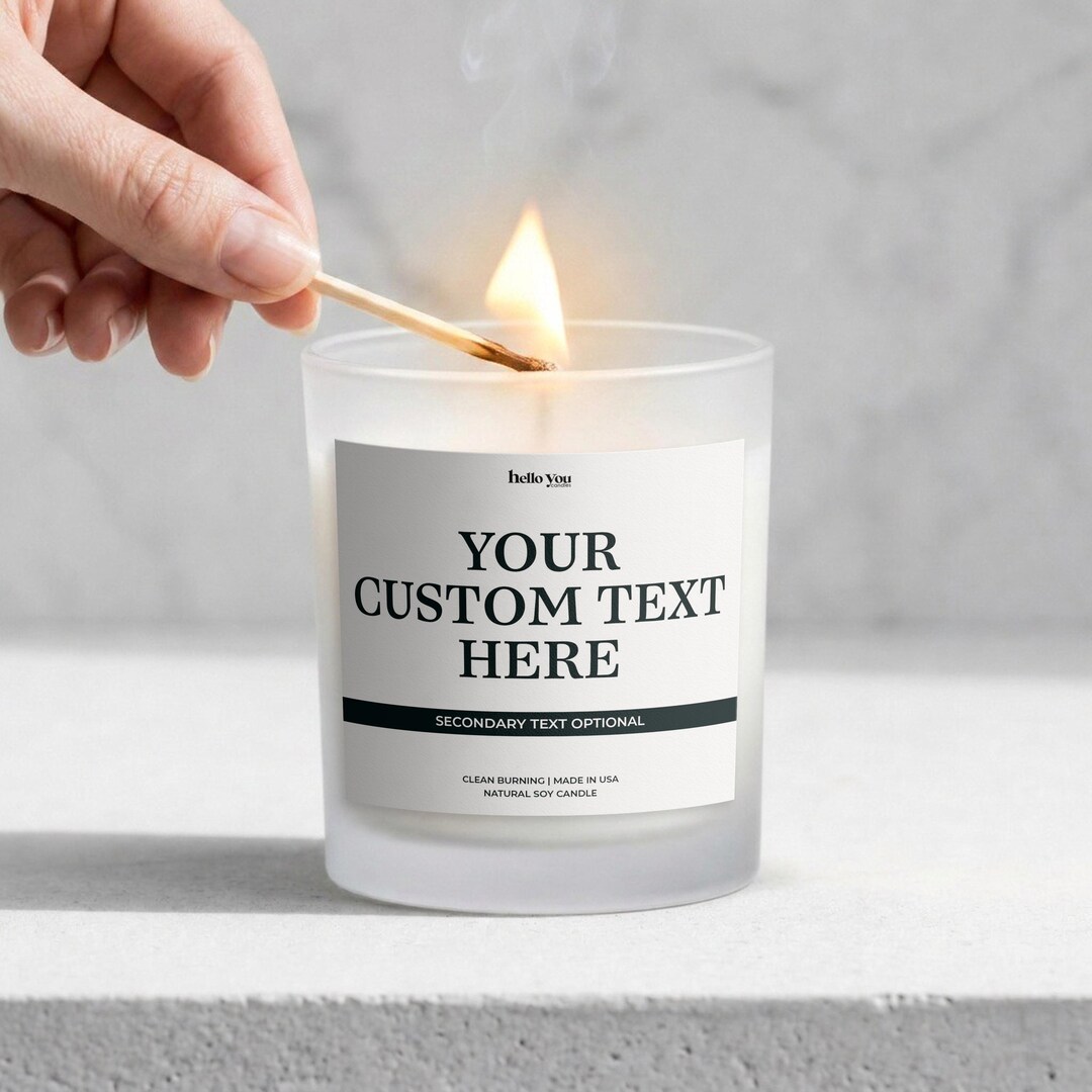 Personalized Candle Custom Text Candle Your Design Here Custom Logo ...