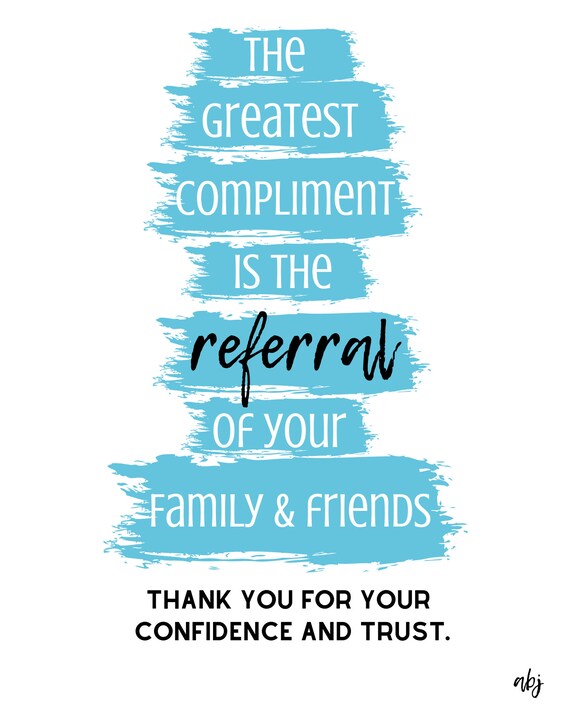8x10 Compliment Referral Download | Etsy