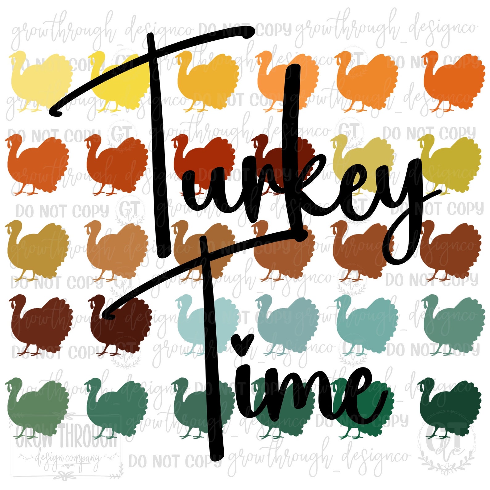 Turkey Time Png Only - Etsy