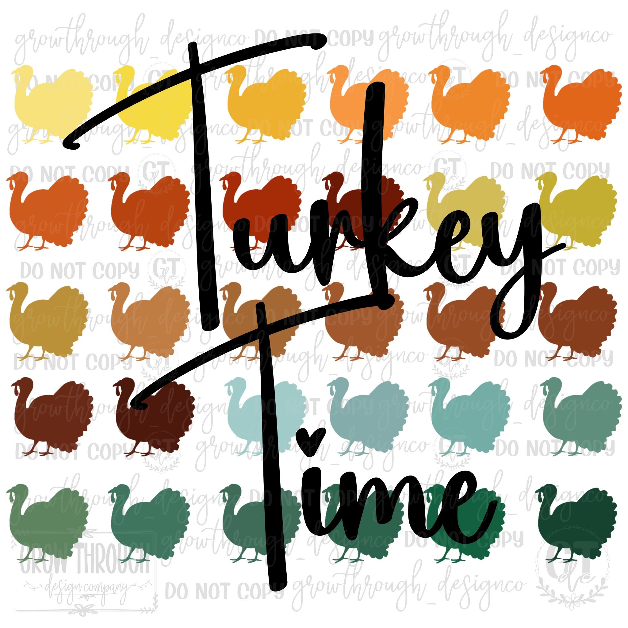 Turkey Time Png Only - Etsy