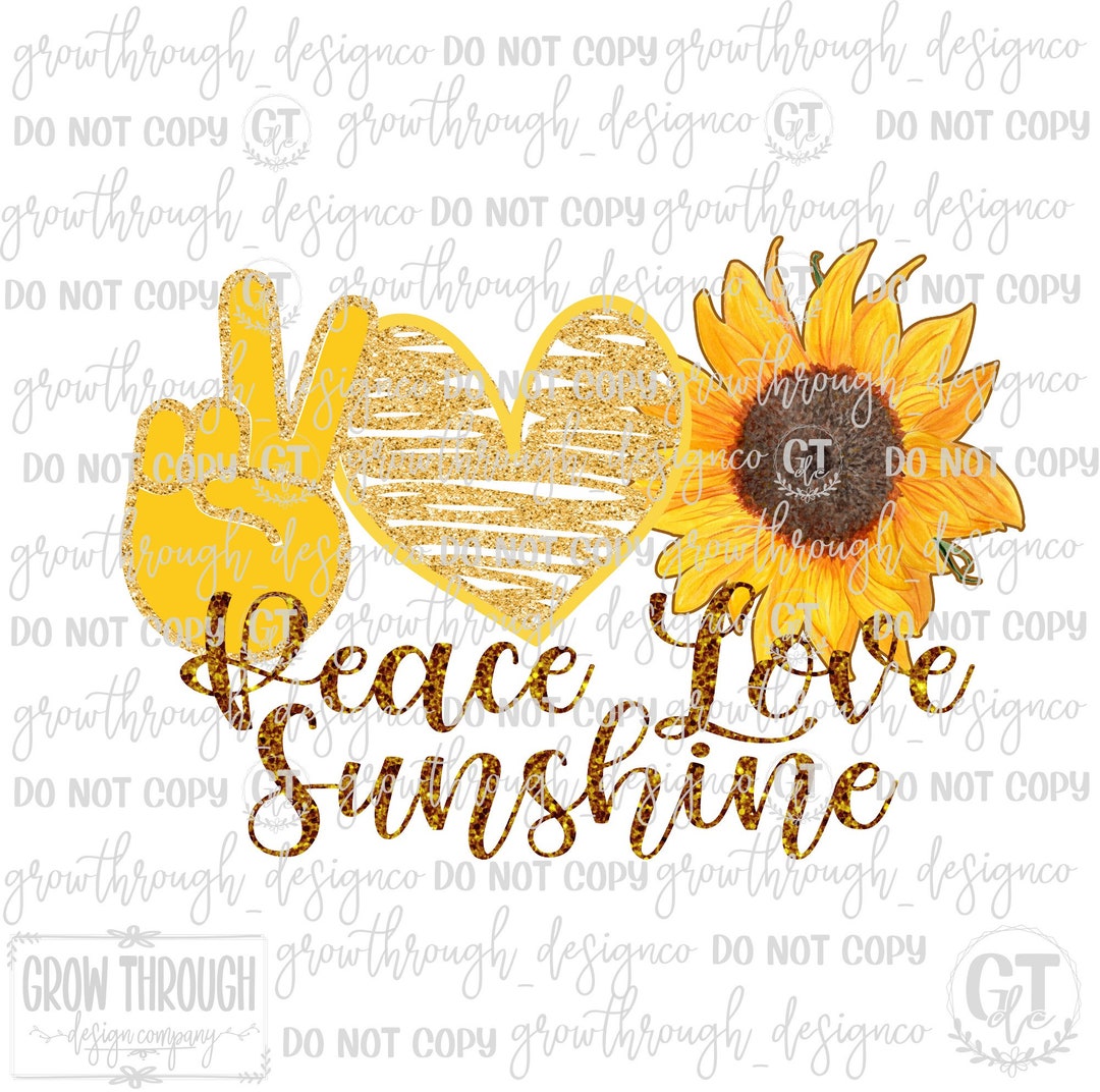 Peace Love Sunshine - Png Only - Etsy