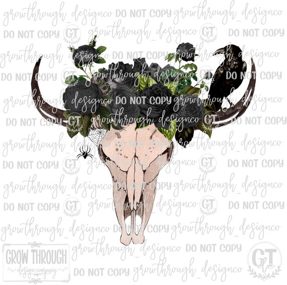 Bull Skull Goth Png Only | Etsy