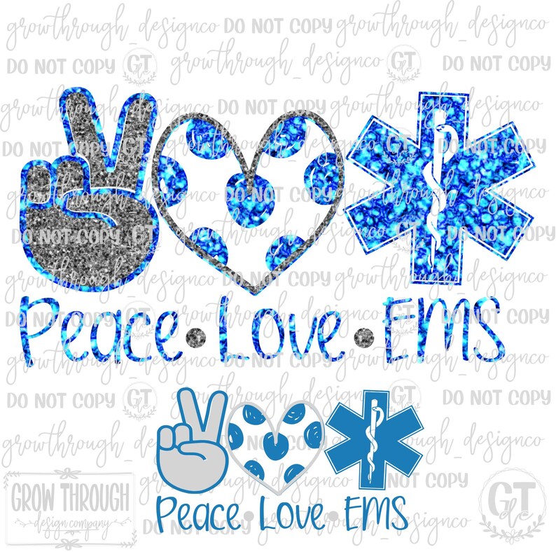 Peace Love EMS - Png - Svg - Etsy