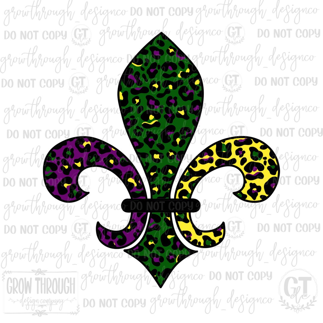 Fluer De Lis - Mardi Gras - Leopard - Png Only - Etsy