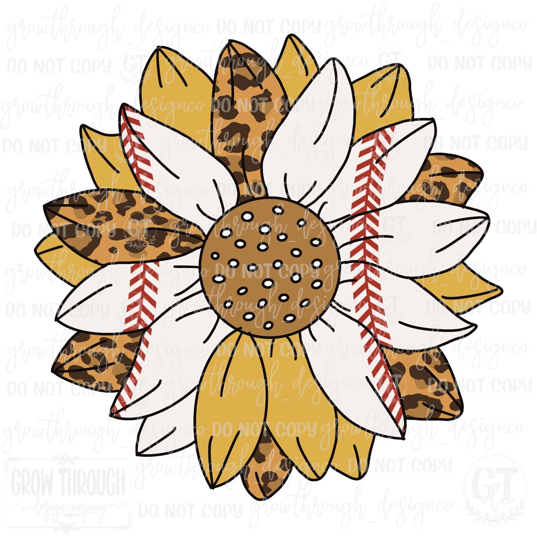 Sunflower - Baseball - Leopard Print - Png Only - Etsy