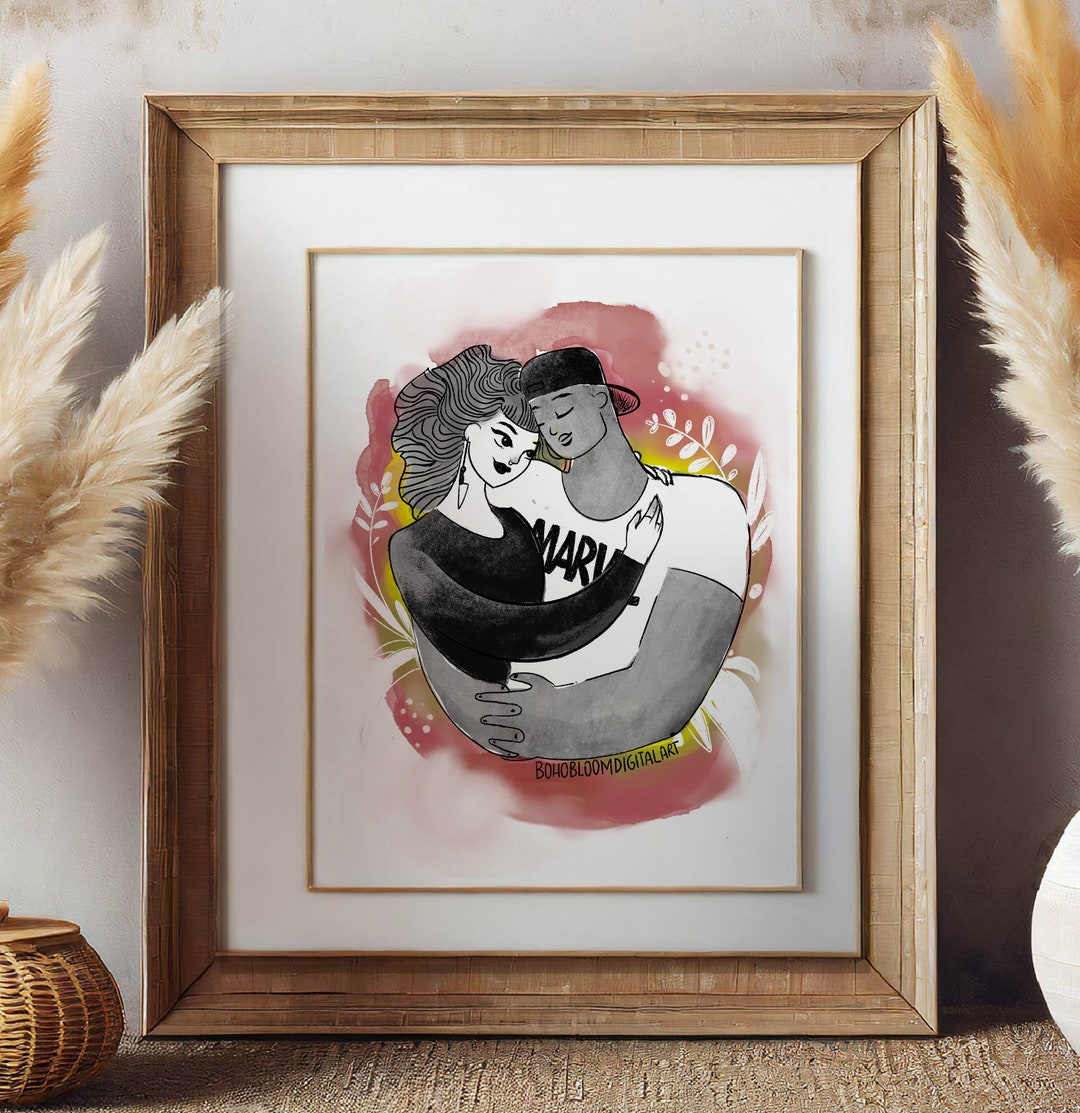 Valentine Portrait Couple Custom Illustration Cute Unique Couple ...