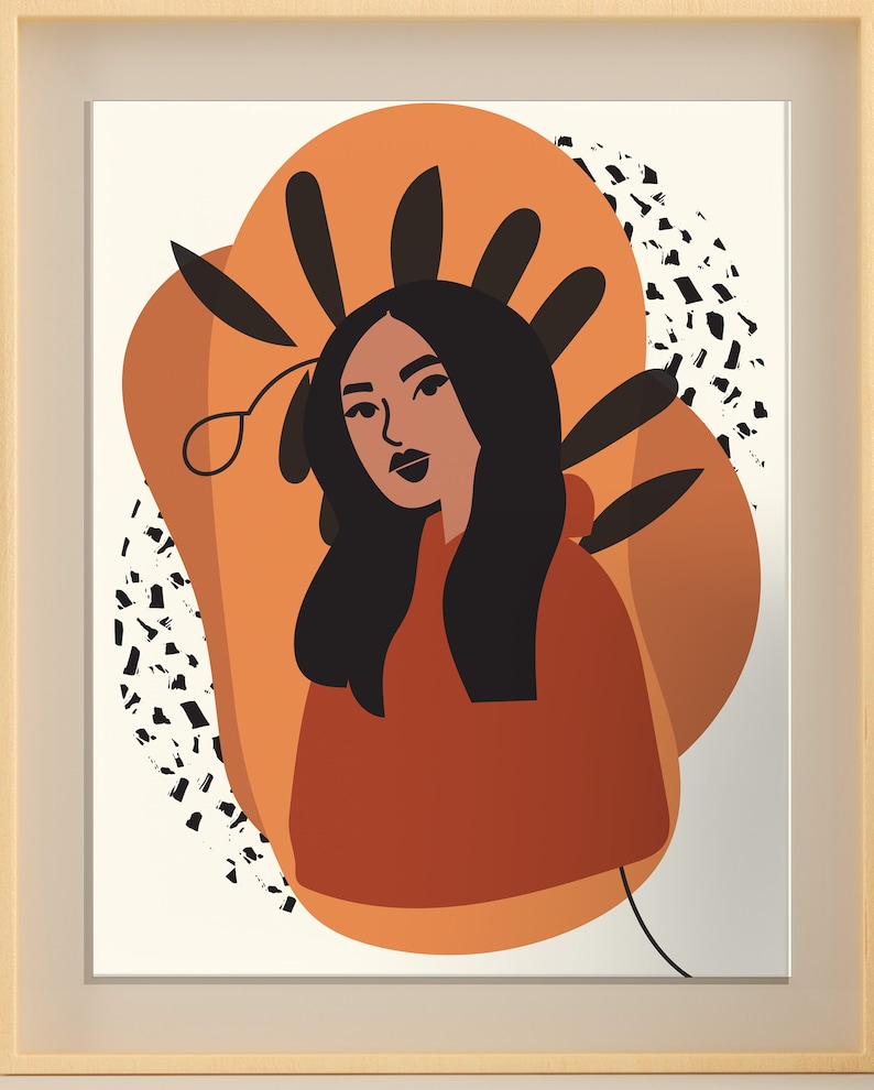 Couple Portrait Boho Personalized Anniversary Portrait Custom Wedding ...