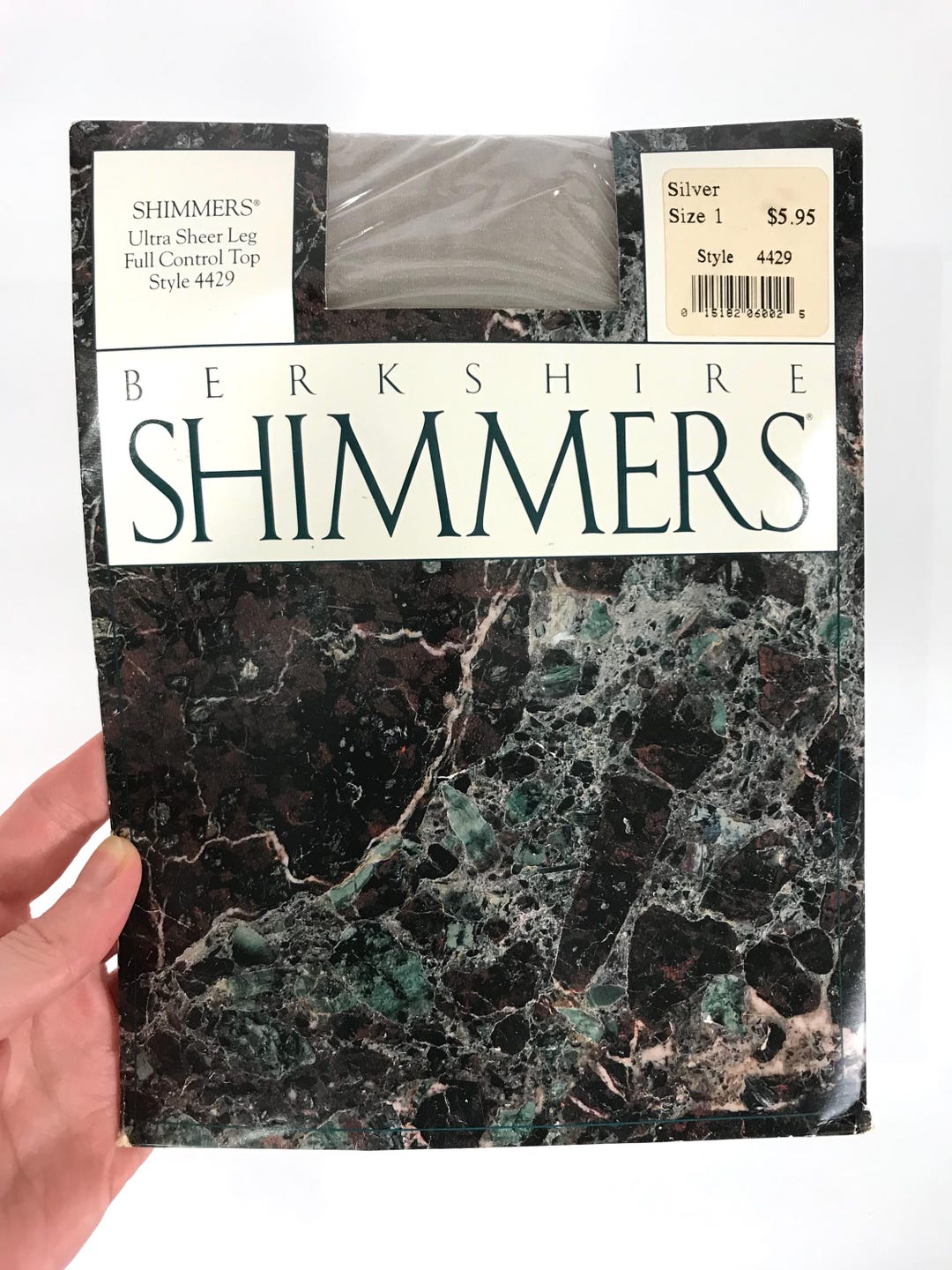 1990 Silver Pantyhose Berkshire Shimmers, Size 1, Ultra Sheer Control ...