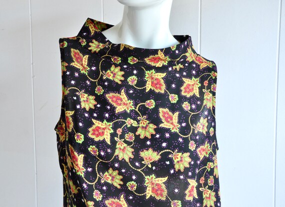 90s 60s Hippy Psychedelic Tank Top w/ Sequin Hem, Siz… - Gem