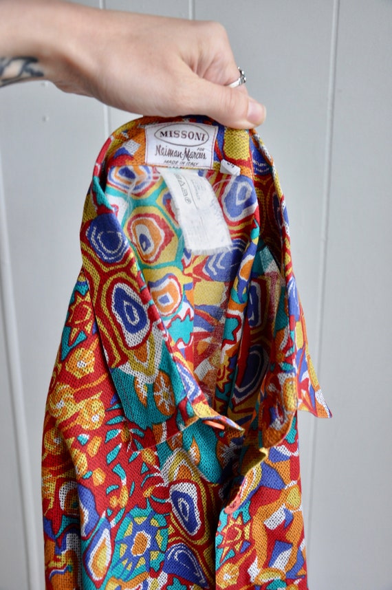 70s Missoni Men's Rainbow Button-up Shirt, Made in Italy 70s Missoni Men's Rainbow Button-up Shirt, Made in Italy