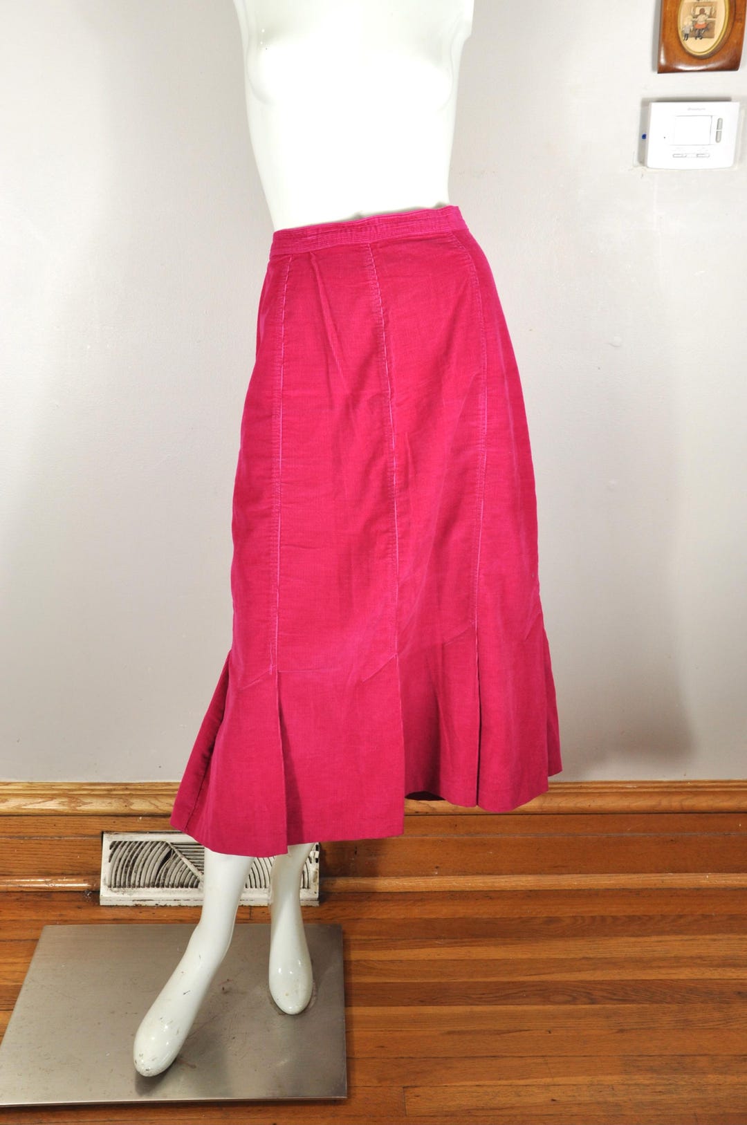 90s Hot Pink Corduroy Skirt: Cherokee Brand, Waist 32 - Etsy