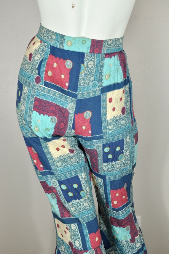 70s 80s Tiered Flare Patchwork-style Flamenco Pants, … - Gem