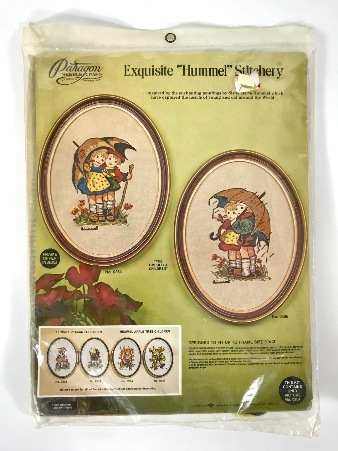 70s Boy and Girl Under Umbrella Hummel Paragon Needlecraft Stitch Kit ...