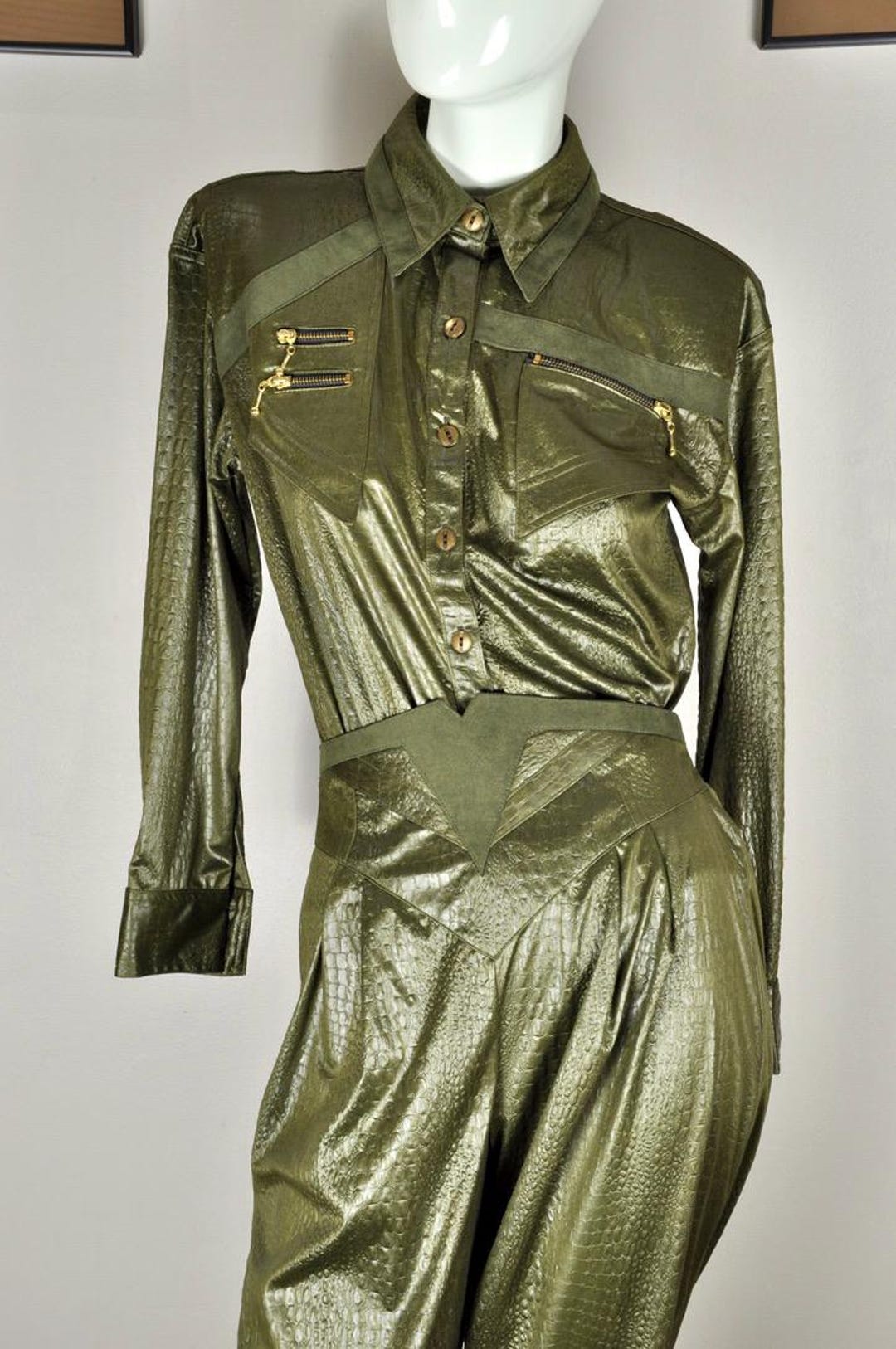 80s 90s Cache Reptile Bodysuit, Military Leotard NWT, Size 4/small ...