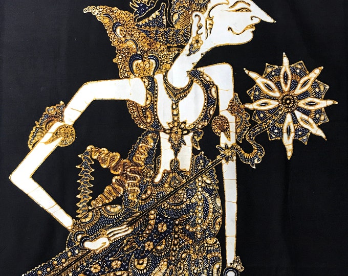 70s Indonesian Batik Fabric Panel W/ Figure - Etsy