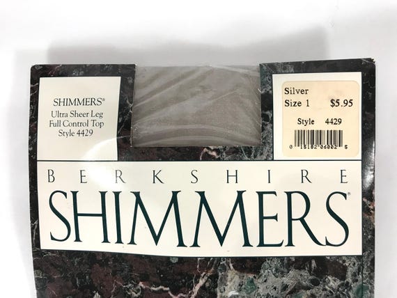 1990 Silver Pantyhose Berkshire Shimmers, Size 1, Ult… - Gem