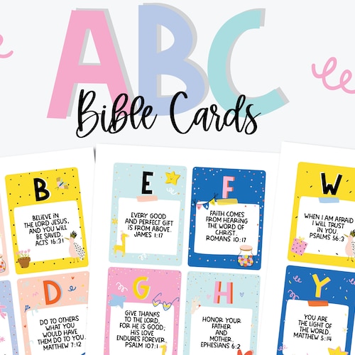 Bible Verse Flash Cards Memory Verse Lesson Printable - Etsy