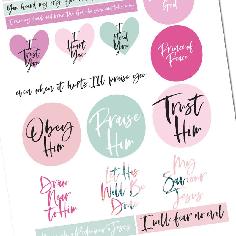 Bible Journaling Printable Stickers Digital Stickers Happy - Etsy