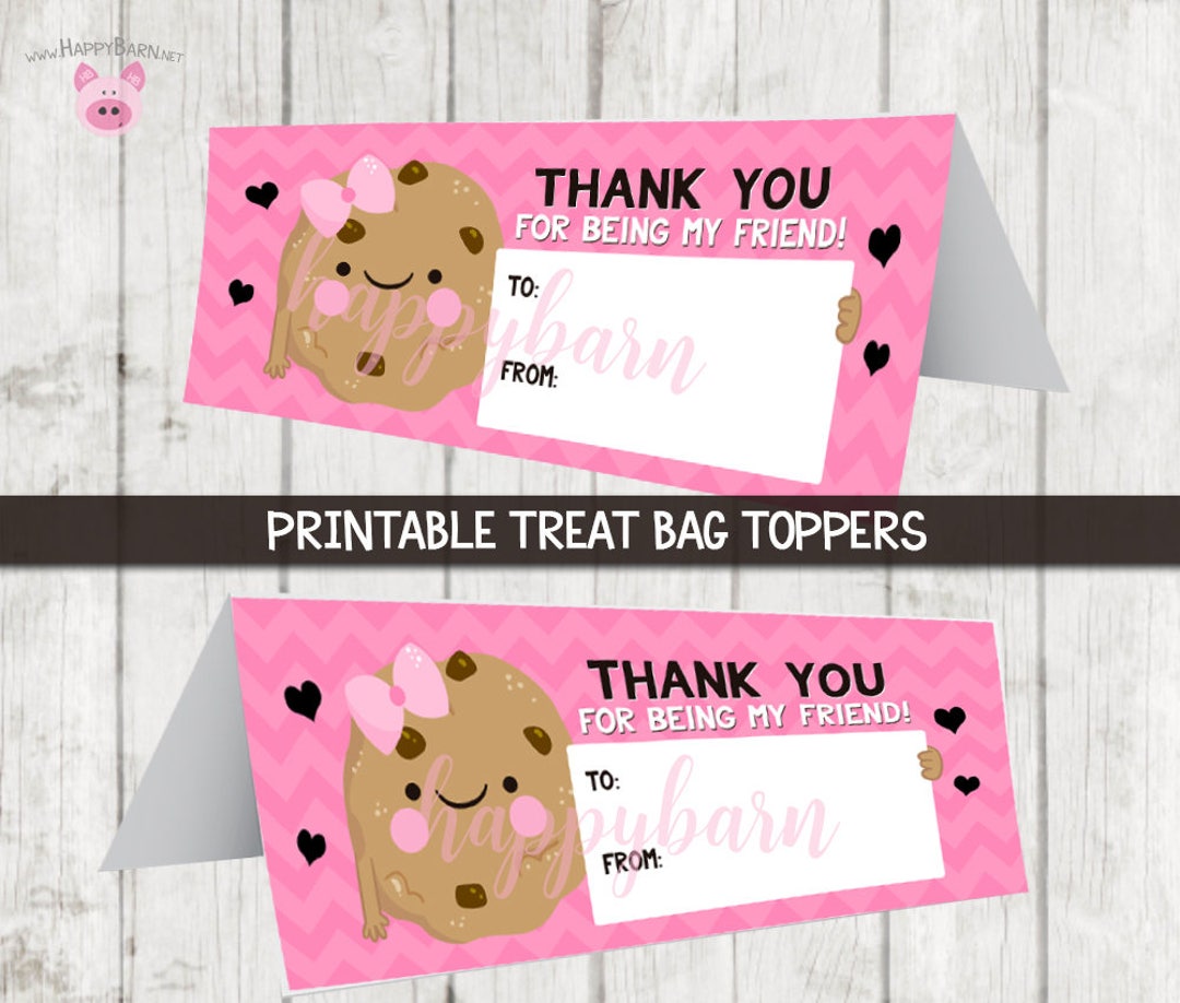 Printable Cookie Bag Toppers Valentines Day Treat Bag - Etsy