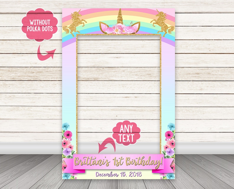 Unicorn Photo Booth Frame PRINTABLE DIGITAL FILE Rainbow - Etsy