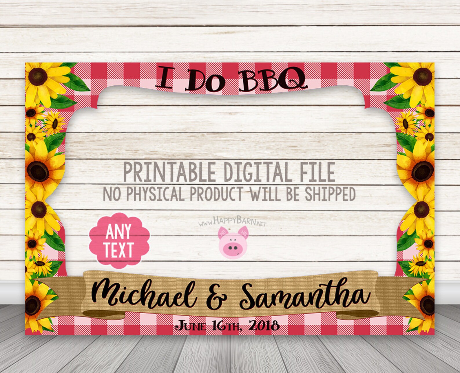 PRINTABLE BBQ Photo Booth Frame Wedding Photo Booth - Etsy