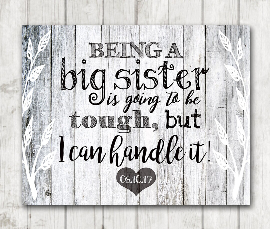 Printable Baby Announcement Sign, Big Sister Sign, Big Brother Sign ...
