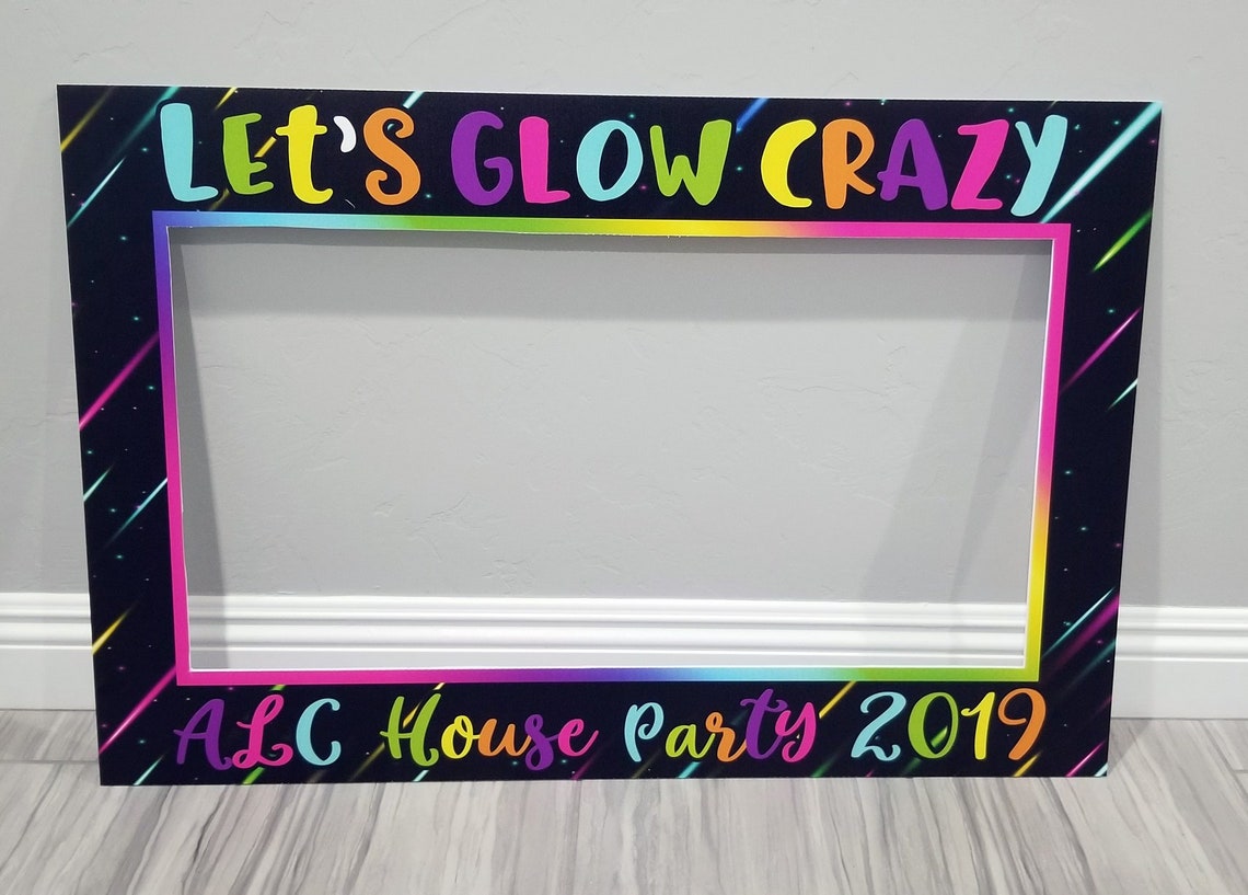 Neon Photo Booth Frame, Neon Glow Photobooth Frame, Glow Party, Neon ...