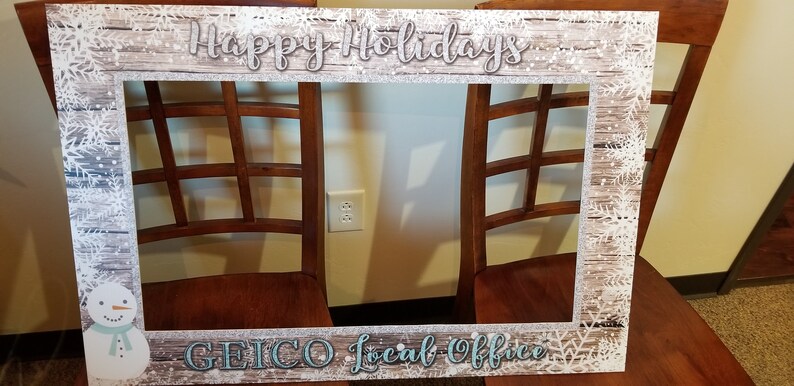 Rustic Christmas Photo Booth Frame - Holiday Party Photo Booth Prop ...