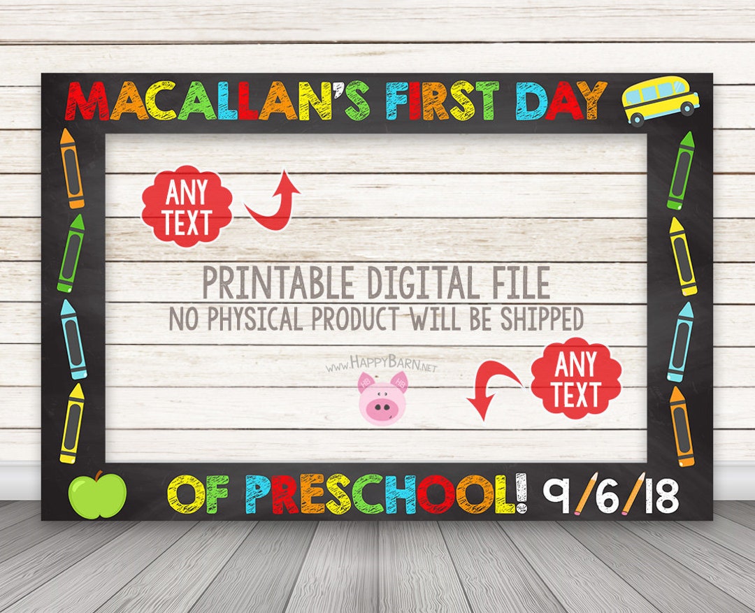 Printable First Day of School Frame First Day of School - Etsy
