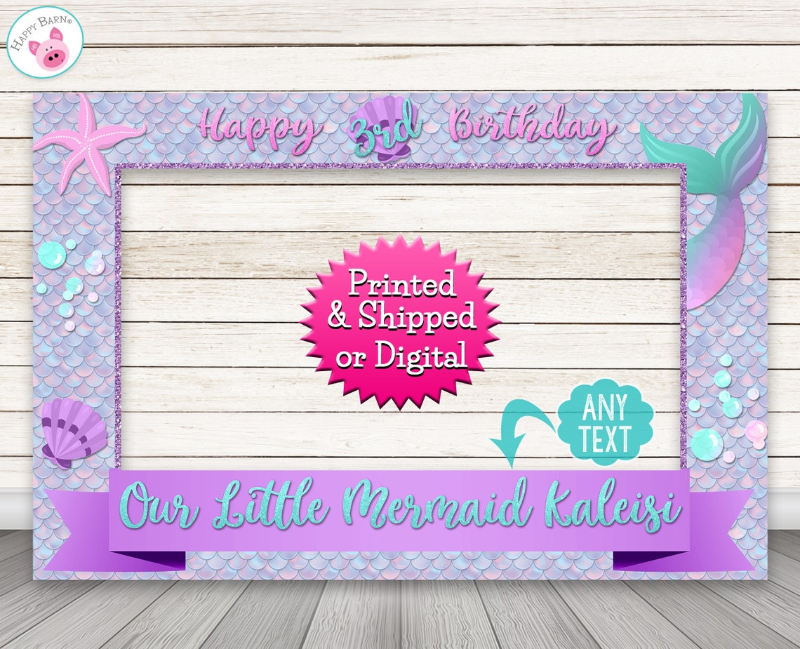Mermaid Photo Booth Frame Prop Mermaid Birthday Selfie Photo | Etsy
