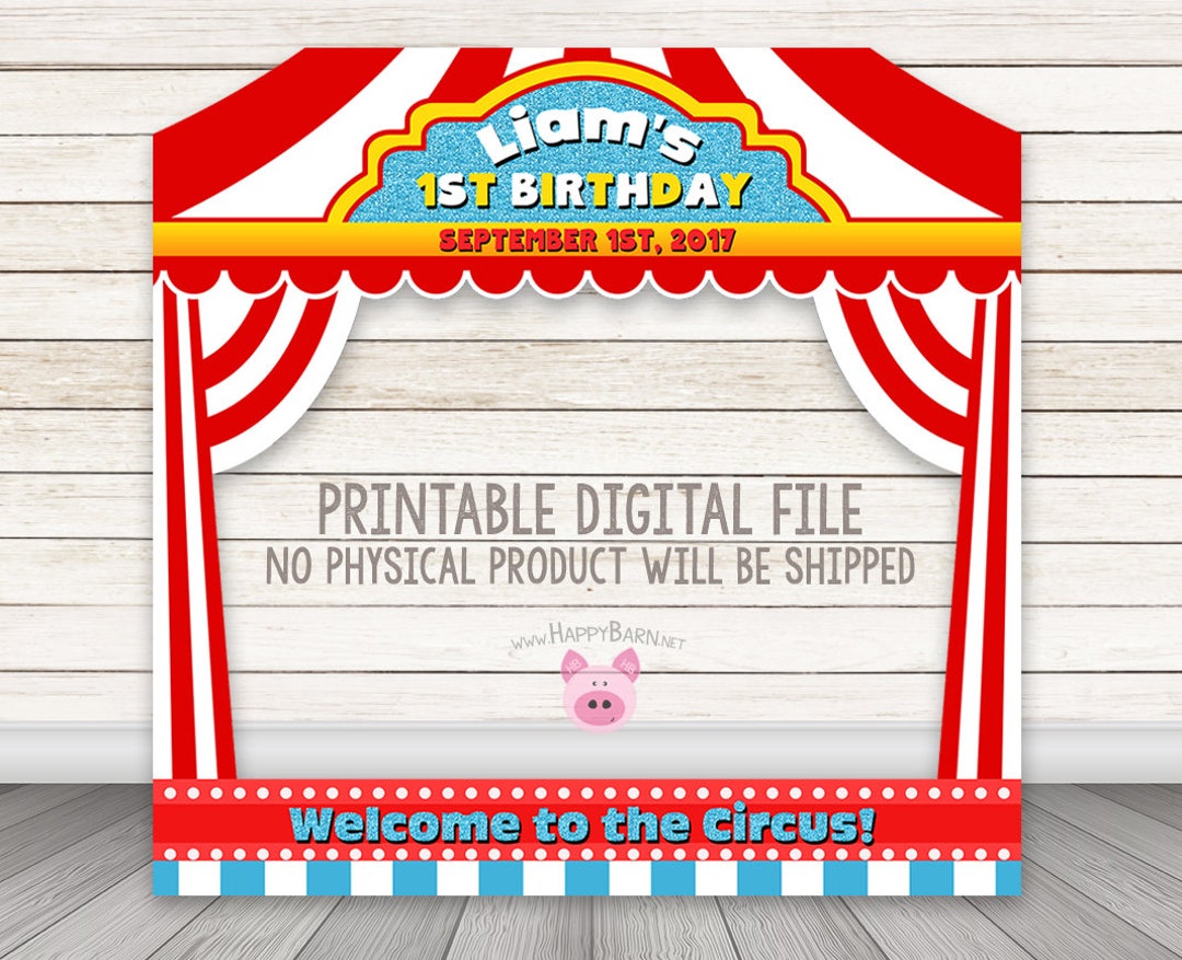 Circus Photo Booth Frame, Printable Carnival Photo Booth Frame, Circus ...