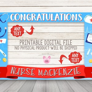PRINTABLE Nurse Photo Booth Frame, Nurse Graduation Photo Booth Frame ...