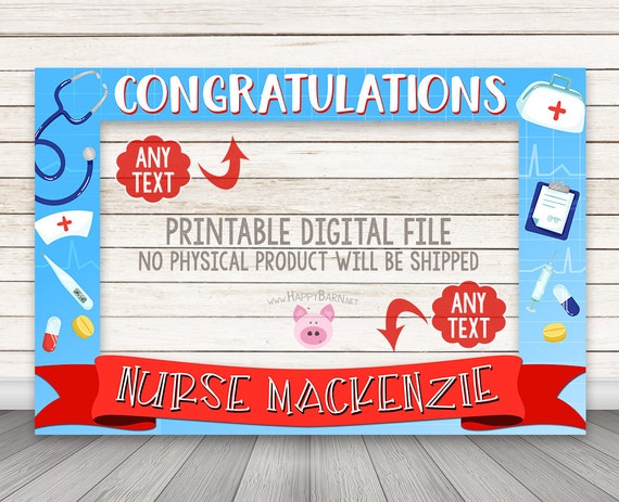 PRINTABLE Nurse Photo Booth Frame Nurse Graduation Photo | Etsy Canada