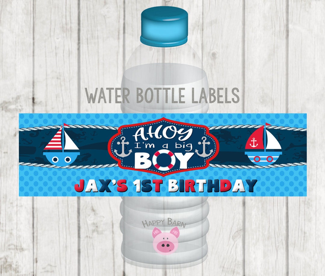 Printable Nautical Water Bottle Labels, Waterbottle Labels, Nautical ...