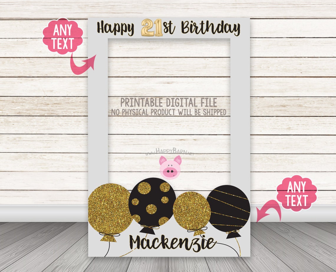 Balloon Photo Booth Frame Black and Gold Selfie Frame - Etsy