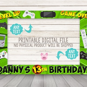 PRINTABLE Video Game Photo Booth Frame, Video Games Birthday Party ...
